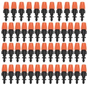 hakeeta 50 pcs drip irrigation misting nozzles, sprinkler head atomizer, watering spray nozzles, 2 modes adjustable: water mist and water column