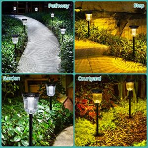 Ortope Solar Pathway Outdoor Lights 6Pack,200 Lumen Solar Garden Lights Lanterns,12Hrs Long Last Solar Landscape Path Yard Lights,Solar Driveway Walkway Sidewalk Lights Lantern Lamp for Patio Lawn