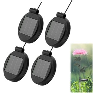 saycker solar light replacement top part panel for outdoor hanging lanterns container garden patio solar panel lantern lid light bulb accessories battery box(4pcs, black)