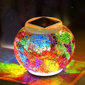 joyathome color changing solar powered glass ball garden lights，echargeable solar table lights outdoor waterproof solar night lights for garden, patio, party，outdoor/indoor decorations, ideal gift