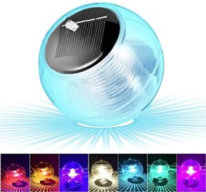 sbkdpt solar floating pool lights, ip68 waterproof hot tub led light balls 3 inch color changing night light ball for garden backyard pond party decor