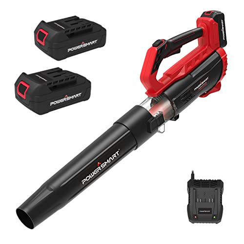 PowerSmart 20V Cordless Leaf Blower with Two 2.0 Battery, Variable Speed Control