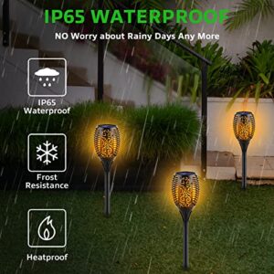 6 Packs Solar Torch Light with Flickering Flame, IP65 Waterproof 33 LED Solar Outdoor Lights Landscape Decoration Dusk to Dawn Auto On/Off Security Torch for Yard, Villa, Garden, Park, Aisle, Lawn