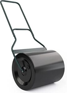 arnot lawn roller, heavy-duty push/tow behind water/sand filled roller for park, garden, yard, ball field, 16×20-inch, 60l/ 16 gallons, black