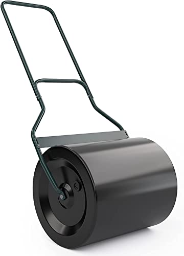 Arnot Lawn Roller, Heavy-Duty Push/Tow Behind Water/Sand Filled Roller for Park, Garden, Yard, Ball Field, 16x20-Inch, 60L/ 16 Gallons, Black