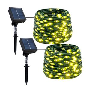 shinar solar string lights outdoor, 400leds/150ft ip67 waterproof 8 lighting modes, solar fairy light, solar powered christmas lights for garden yard, patio, wedding, christmas (warmwhite)