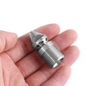 nozzles pressure washer nozzle tip, stainless steel 3/8 drain jetter nozzle drain jet hose nozzle pressure sewer cleaning pipe turbo nozzle for garden hose