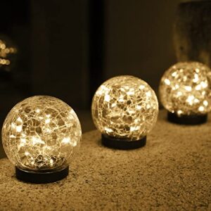 xksinmy solar globes lights outdoor garden decor solar balls for garden crackle glass solar lights 1 pack for outdoor decor decorations pathway patio yard lawn