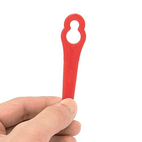 Aoerway Grass Blades Replacement Pack of 100 Plastic Red Strimmer Blades 83mm for Lawn Mower Home Garden Tool