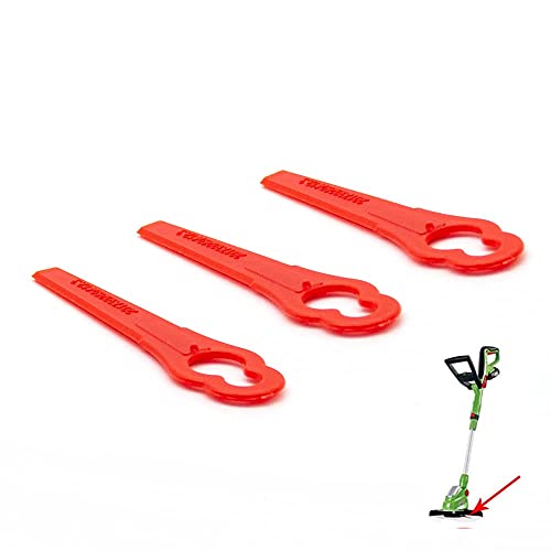 Aoerway Grass Blades Replacement Pack of 100 Plastic Red Strimmer Blades 83mm for Lawn Mower Home Garden Tool