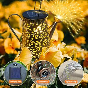 Solar Outdoor Lights Garden Decor, Waterproof Watering Can Landscape Lights with Led, Retro Metal Kettle String Lights for Yard Lawn Patio Pathway Courtyard Party Decorations Gardening Gifts