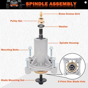 KOOTANS Spindle Assembly Fit for Husqvarna 587819701 532187281 587820301 587125401 532187292 532192870 532187281 539112057 Yth22v46 YT3000ds, Ariens 21546238 21549012 and 42" 46" 48" 54" Mower Deck