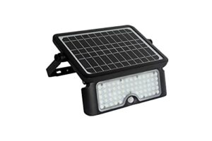 eleding 1100 lumens black pir motion activated solar power outdoor led 5-in-1 flood light for parking area garage yard backyard garden deck path camping