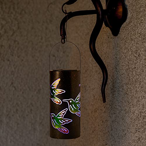 3D Solar Hummingbird Lantern, 2 Pack Solar Hanging Lantern Light for Patios Waterproof Landscape Lanterns for Yard, Garden and Pathway Decoration