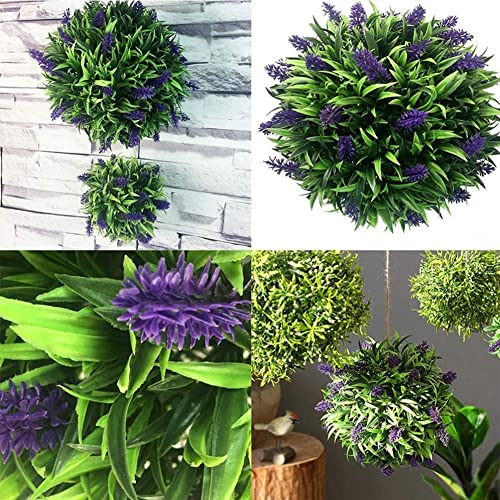 Jkapagzy Simulation Grass Ball Artificial Lavender Outdoor Plant Bush Patio for Wedding Hotel Garden Home Party Yard