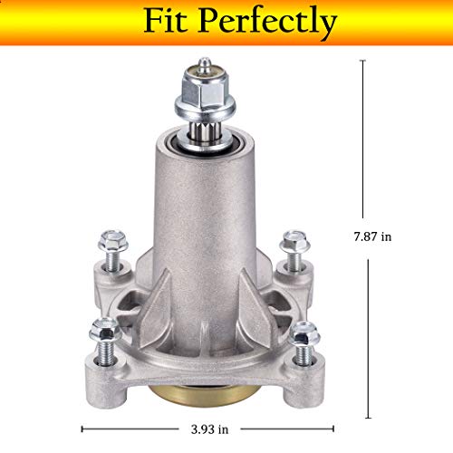 Spindle Assembly for Craftsman/Hus/Ariens/Poulan, Mandrel Assembly for 42" 46" 48" 54" Mower Deck, Come with All Mounting Hardware Including Threaded Bolt and Grease Fitting, Replace 187292 192870