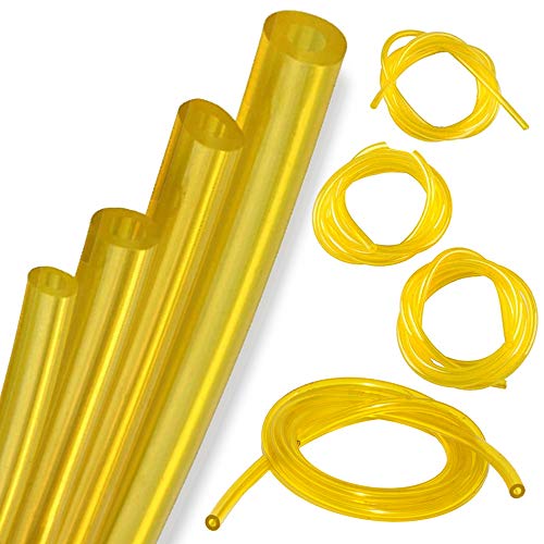 4 Sizes Petrol Fuel Gas Line Pipe Hose Tubing For String Trimmer Chainsaw Blower Lawn Mower and other Power Tools For 2 Cycle Engine for Poulan, Craftman (Yellow 4PC)