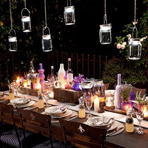 WERTIOO 4 Pack Solar Mason Jars Lights, 30 LEDs Hanging Solar Lanterns Garden Decor Outdoor Lights Warm White Table Decor Fairy Lights for Balcony Patio Porch Christmas Party