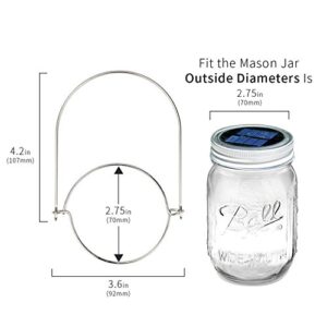 WERTIOO 4 Pack Solar Mason Jars Lights, 30 LEDs Hanging Solar Lanterns Garden Decor Outdoor Lights Warm White Table Decor Fairy Lights for Balcony Patio Porch Christmas Party