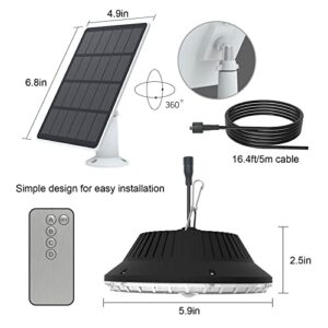 YOYOJAMES Solar Shed Light Pendant Light - Indoor&Outdoor IP55 Waterproof 360°LightingSolar Indoor Lights with Remote Control Motion Sensor/Timer/5 Modes/Garden/Home Shed Garage