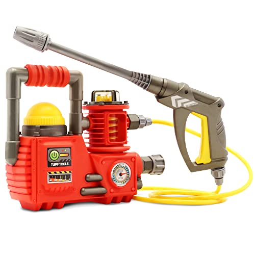 Lanard Tuff Tools: Power Washer - Kids Tool Toy, Hose Connecting, Sprays Water, Ages 3+