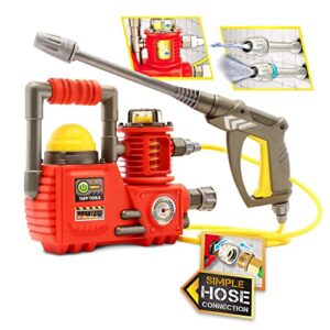 Lanard Tuff Tools: Power Washer - Kids Tool Toy, Hose Connecting, Sprays Water, Ages 3+