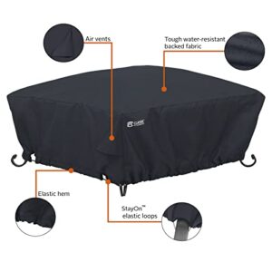 Classic Accessories Water-Resistant 36 Inch Full Coverage Square Fire Pit Cover, Patio Furniture Covers