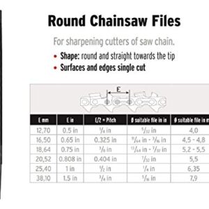 Corona CF4050732SC0CD Round Chainsaw Smooth Cut File Carded, 8-Inch by 7/32-Inch