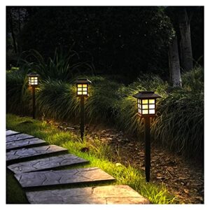 otdair 12 pack solar pathway lights outdoor, decorative solar garden lights, waterproof solar lights for garden, patio, yard, landscape, pathway, driveway, lawn (warm light)