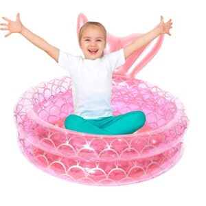 Inflatable Swimming Pool - Kiddie Swimming Pool Blow Up Round Baby Padding Pool,Perfect for Outside and Indoor, Toddler Pool Ball Pit/Fishing/Toys Play Center for Garden Caneem