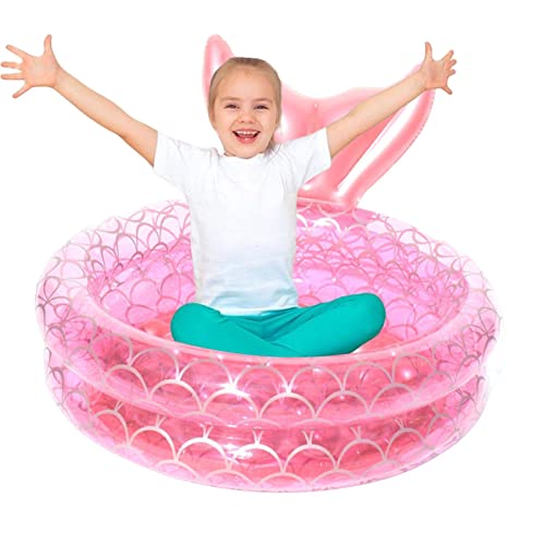 Inflatable Swimming Pool - Kiddie Swimming Pool Blow Up Round Baby Padding Pool,Perfect for Outside and Indoor, Toddler Pool Ball Pit/Fishing/Toys Play Center for Garden Caneem