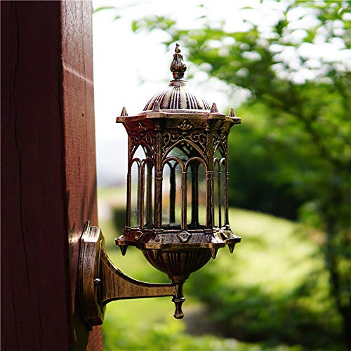 Futchoy Wall Lamp, Retro Wall Lamp Garden Lantern Style Design 34cm/13.4" Outdoor Porch Light for Indoor and Outdoor Use, Suitable for Villa, Porch, Garden Lighting