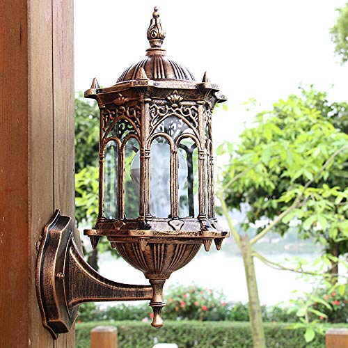 Futchoy Wall Lamp, Retro Wall Lamp Garden Lantern Style Design 34cm/13.4" Outdoor Porch Light for Indoor and Outdoor Use, Suitable for Villa, Porch, Garden Lighting