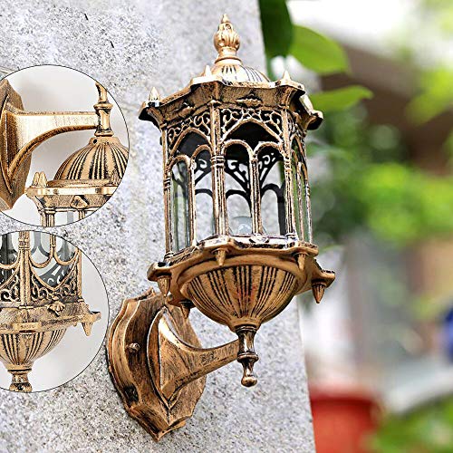 Futchoy Wall Lamp, Retro Wall Lamp Garden Lantern Style Design 34cm/13.4" Outdoor Porch Light for Indoor and Outdoor Use, Suitable for Villa, Porch, Garden Lighting