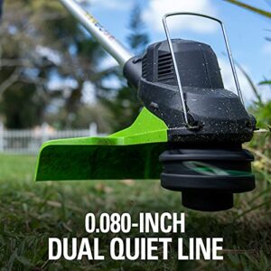 Greenworks 2 x 24V (48V) 15" Cordless String Trimmer, (2) 2.0Ah USB Batteries and Dual Port Rapid Charger Included