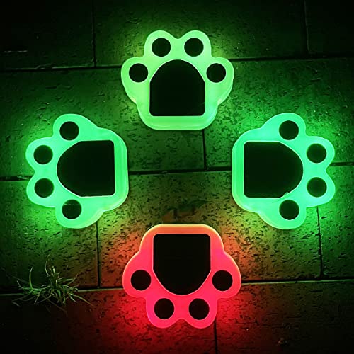 EMINGSKY Solar Light Paw Prints for Ground Path Dog Paw Garden Lights for Walkway Yard Lighting (8 Pack Color Changing Light)