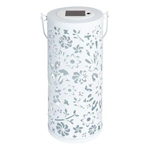 allsop 32161 bloom lantern-white punched metal solar light