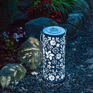 Allsop 32161 Bloom Lantern-White Punched Metal Solar Light