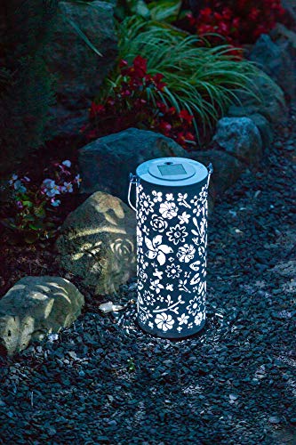 Allsop 32161 Bloom Lantern-White Punched Metal Solar Light