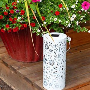 Allsop 32161 Bloom Lantern-White Punched Metal Solar Light