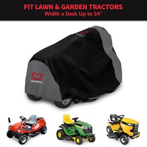 Riding Lawn Mower Cover, Upgrade Heavy Duty 600D Waterproof Polyester Oxford Tractor Cover UV & Dust & Water Resistant, Universal Fit Decks up to 54" with Drawstring & Storage Bag