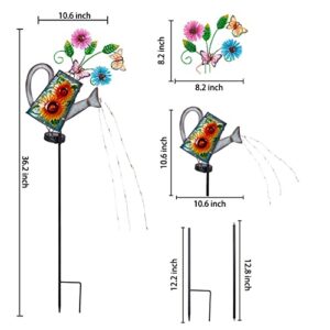 dreamskip Solar Watering Can Lights Outdoor Decorative, Waterproof Twinkle Solar Waterfall Light for Patio, Pathway, Yard, Walkway, Lawn, Outside Decorations (Sunflower)