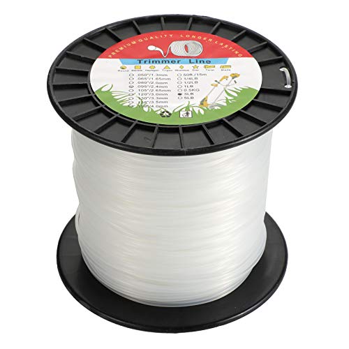 BlueNatHxRPR 2.4 mm/0.095" 3 Pound 840 Feet/ 255 Meters Length Round Spool String Trimmer Line Weed Eater Line