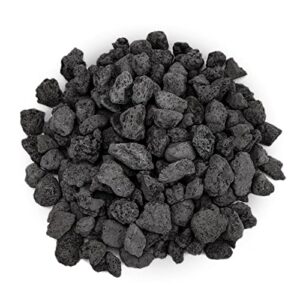 onlyfire black lava rock 10 pounds volcanic lava stones for indoor outdoor fire pits fireplaces gas grill and landscaping, 0.8-1.2 inch