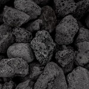 onlyfire Black Lava Rock 10 Pounds Volcanic Lava Stones for Indoor Outdoor Fire Pits Fireplaces Gas Grill and Landscaping, 0.8-1.2 Inch