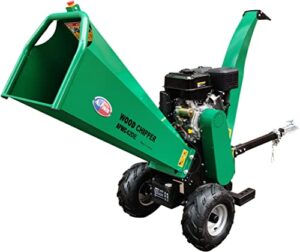 all power america apwc420e heavy duty durable chipper shredder mulcher w/electric start-max 6″ inch wood diameter capacity gas powered, 15hp 420cc, green