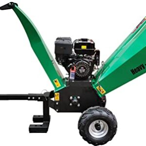 All Power America APWC420E Heavy Duty Durable Chipper Shredder Mulcher w/Electric Start-Max 6" Inch Wood Diameter Capacity Gas Powered, 15HP 420cc, Green