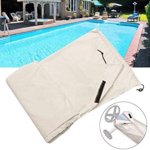 Wifehelper Swimming Pool Cover, Waterproof Beige Open Air Swimming Pool Roll Cover Protector Ground Swimming Pools Cover for Outdoor Heavy Duty Garden(S：490 x 96cm / 192.9 x 37.8in)