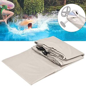 Wifehelper Swimming Pool Cover, Waterproof Beige Open Air Swimming Pool Roll Cover Protector Ground Swimming Pools Cover for Outdoor Heavy Duty Garden(S：490 x 96cm / 192.9 x 37.8in)