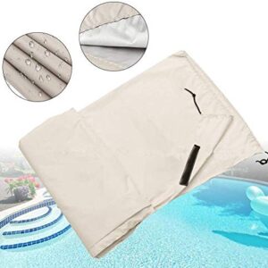 Wifehelper Swimming Pool Cover, Waterproof Beige Open Air Swimming Pool Roll Cover Protector Ground Swimming Pools Cover for Outdoor Heavy Duty Garden(S：490 x 96cm / 192.9 x 37.8in)